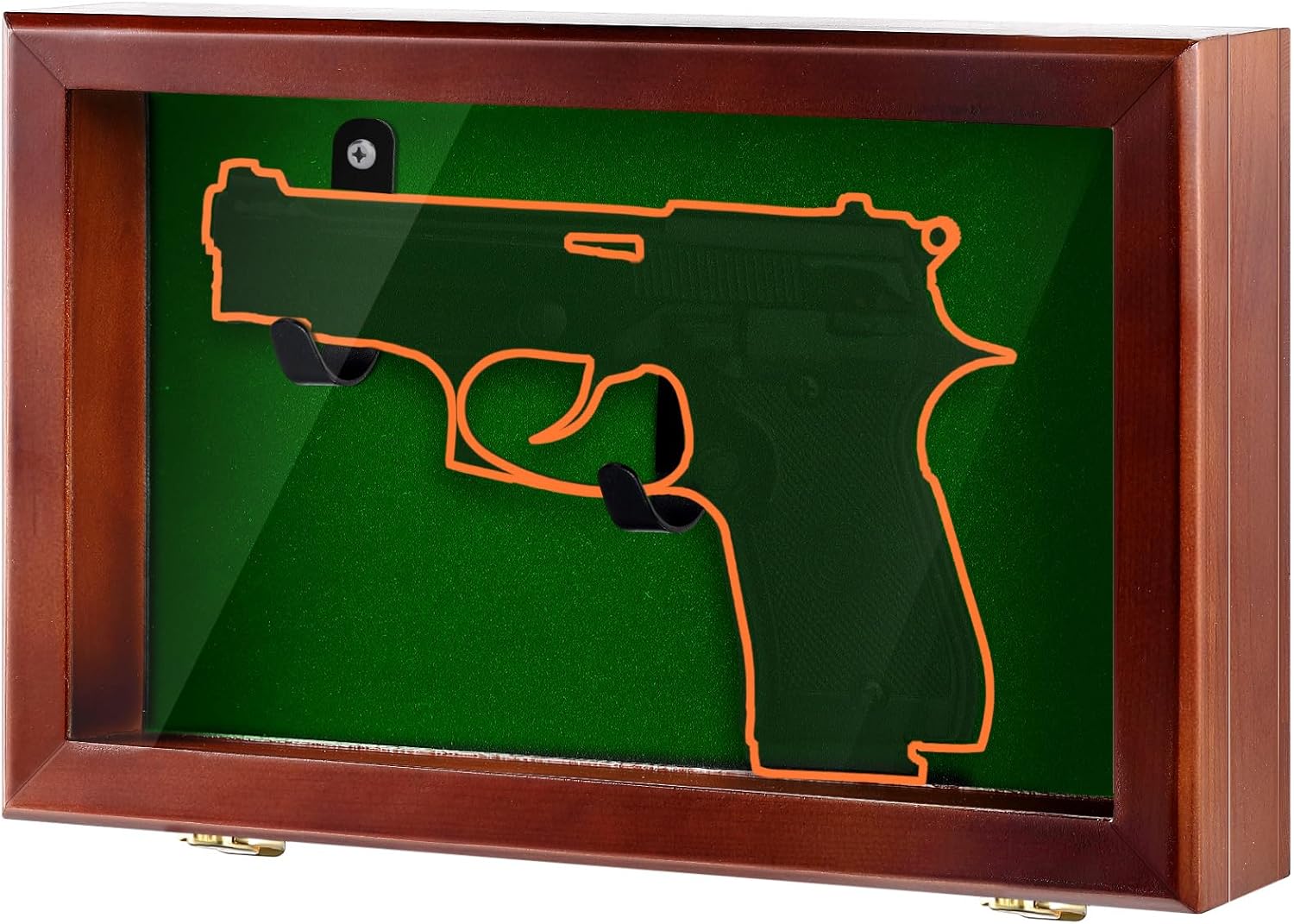 Amazon.com: Silipull Gun Display Case with Lock Wall Mount Wooden ...