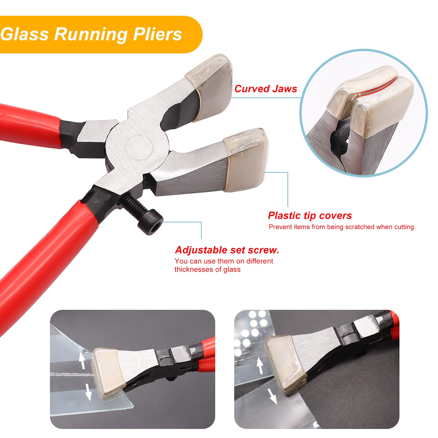 Snapklik.com : Weideer 10pcs Heavy Duty Glass Running Pliers Breaker ...