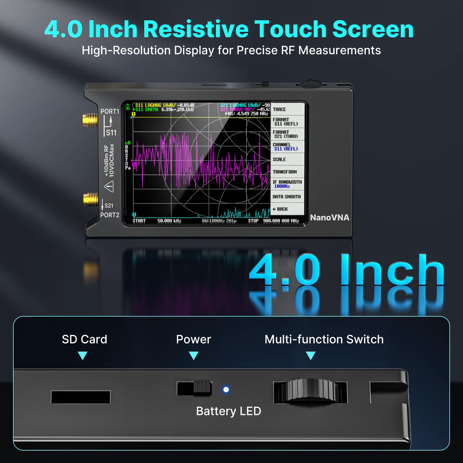 Snapklik.com : Upgraded NanoVNA H4 Vector Network Analyzer, Latest V4.4 ...