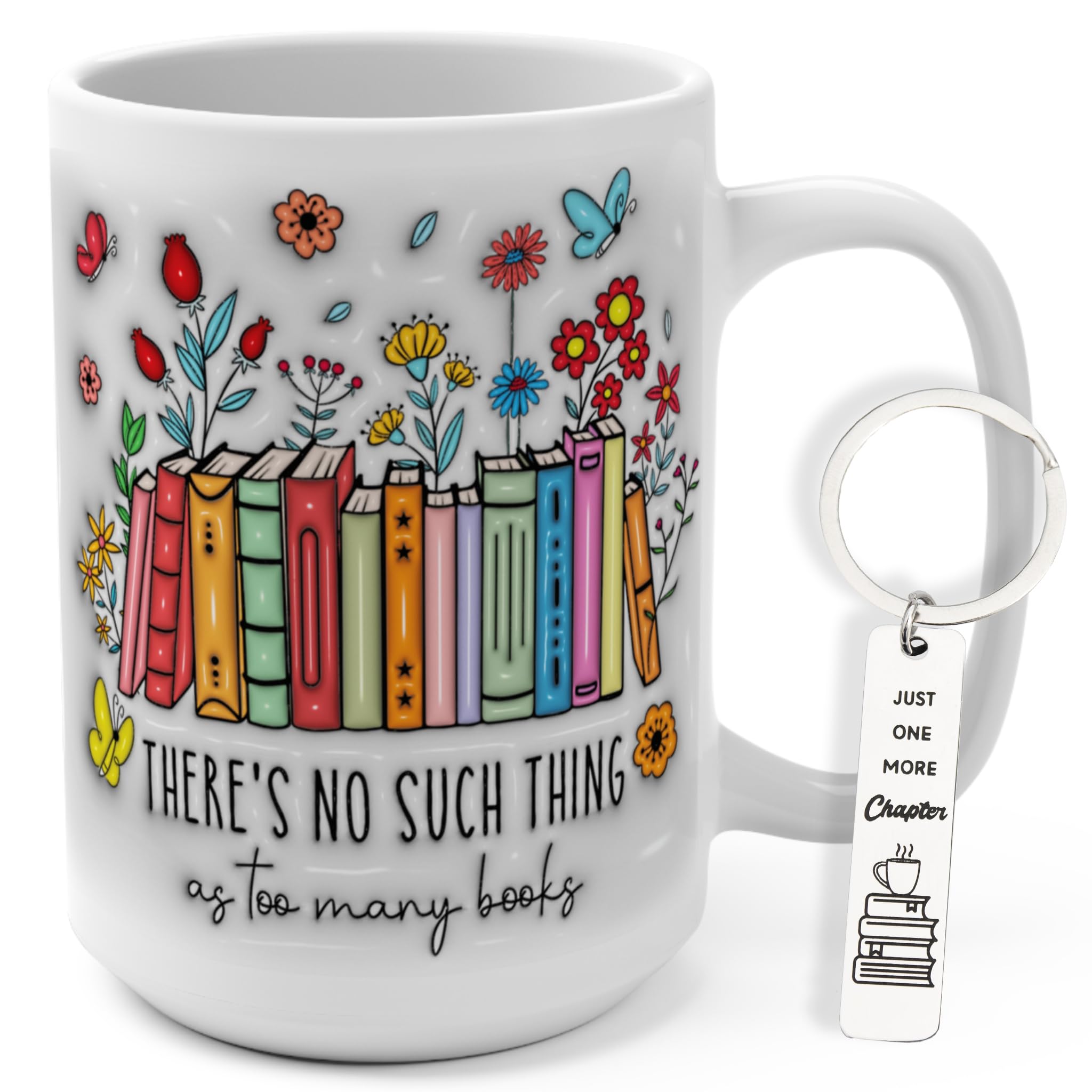 Amazon.com: Book Lover Coffee Mug 15Oz with 3D Effect, There is No Such ...