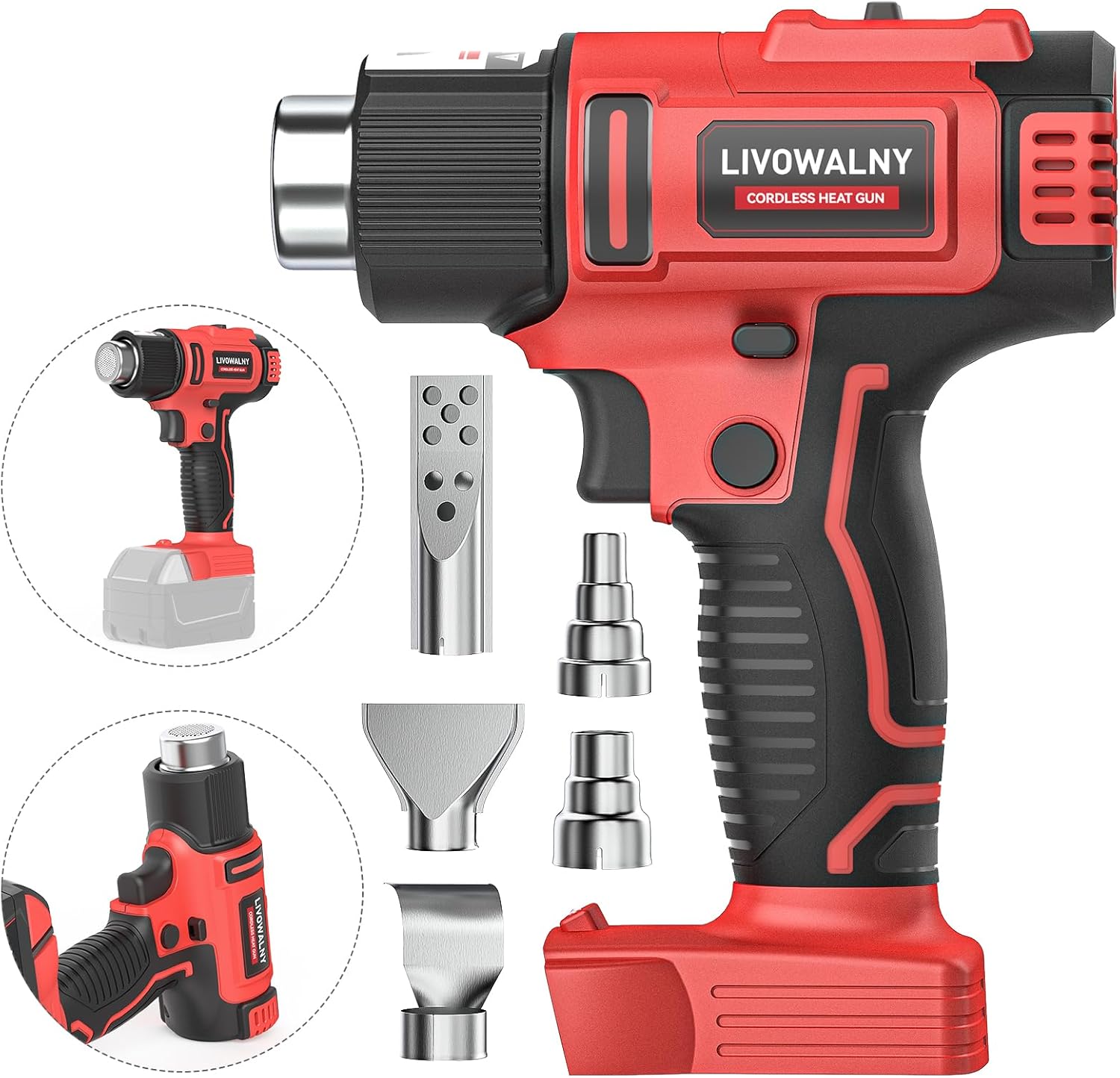 Cordless Heat Gun for Milwaukee 18V Battery, 350W Adjustable ...