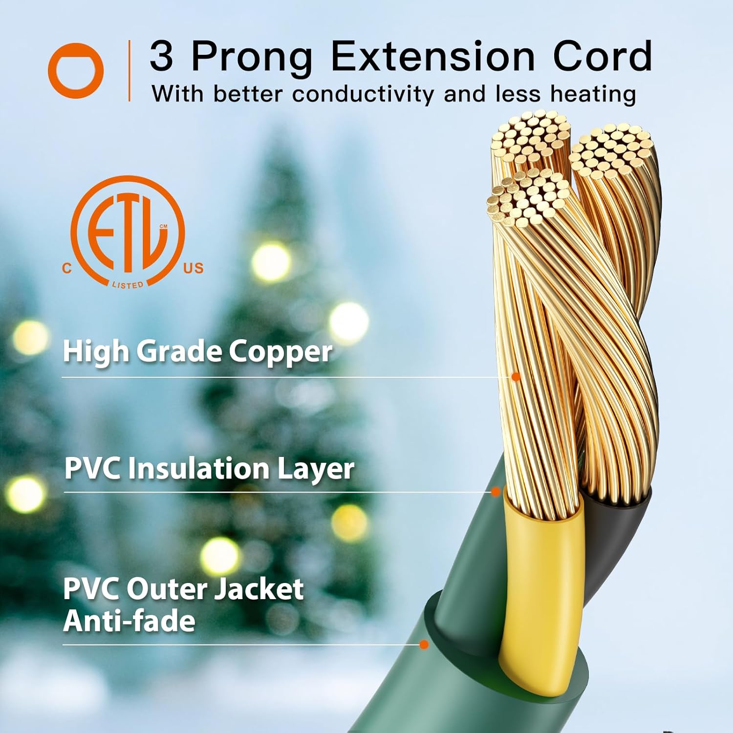 addlon Cable de extensión para exteriores de 1 a 3 divisores con ...