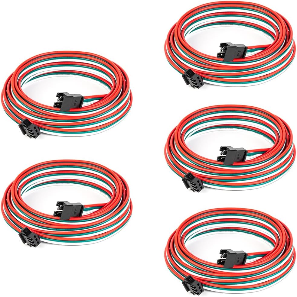 Amazon.com: Hysmigor 5 pcs/Pack 20AWG 3 Pin JST SM Male Female Plug LED ...