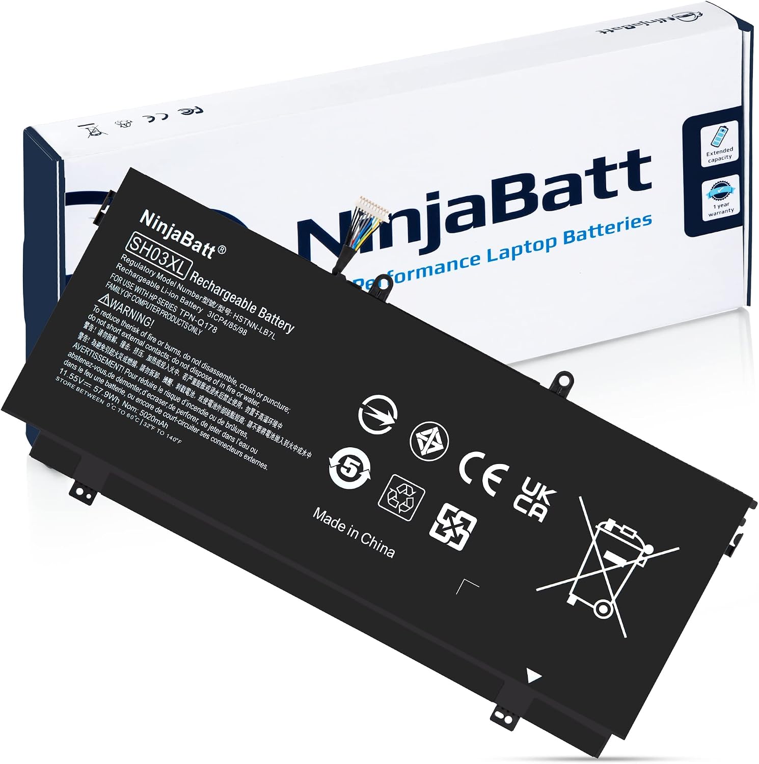 Amazon.com: NinjaBatt SH03XL HSTNN-LB7L 859026-421 Laptop Battery ...