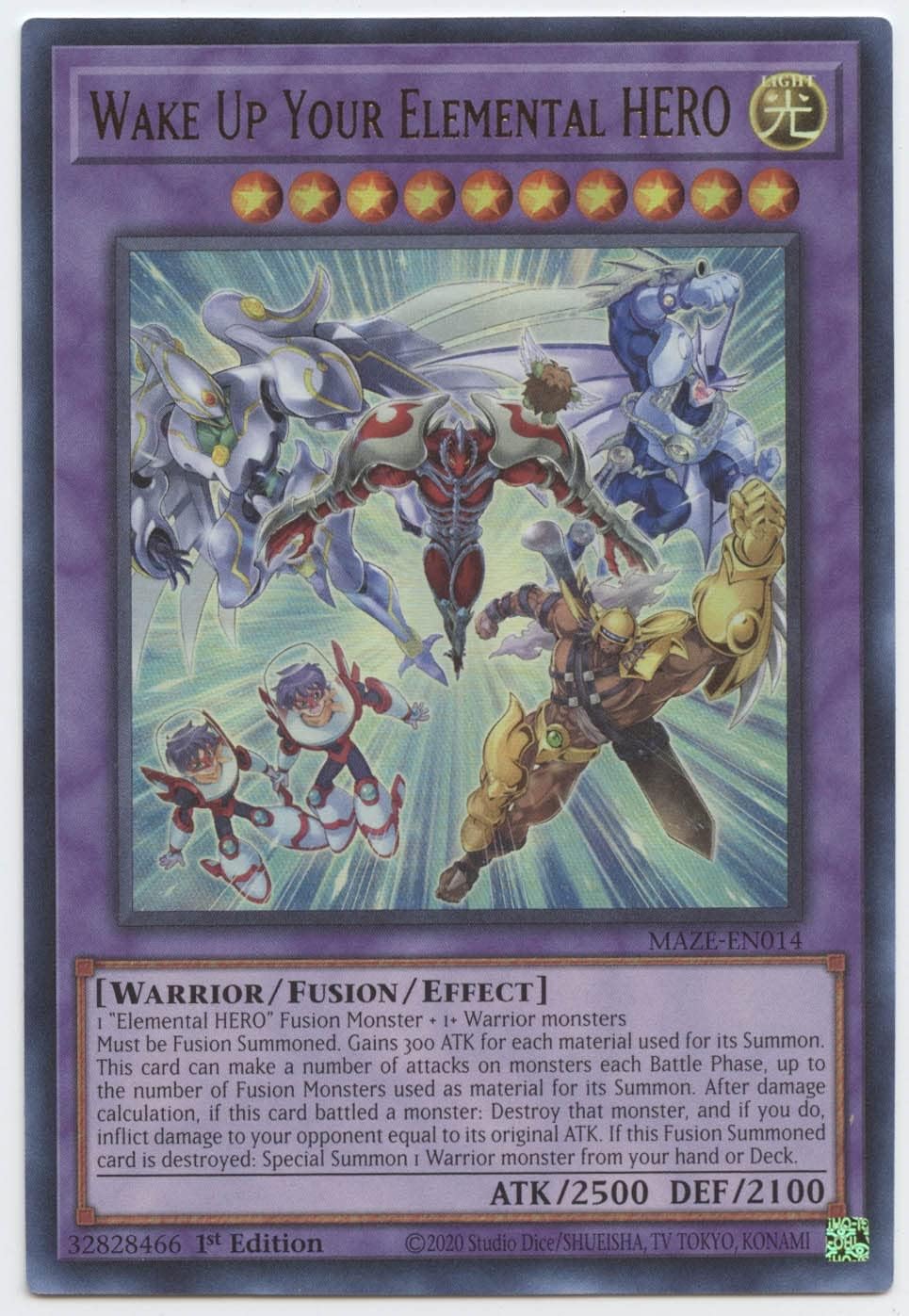 Amazon.com: Wake Up Your Elemental Hero - MAZE-EN014 - Ultra Rare - 1st ...