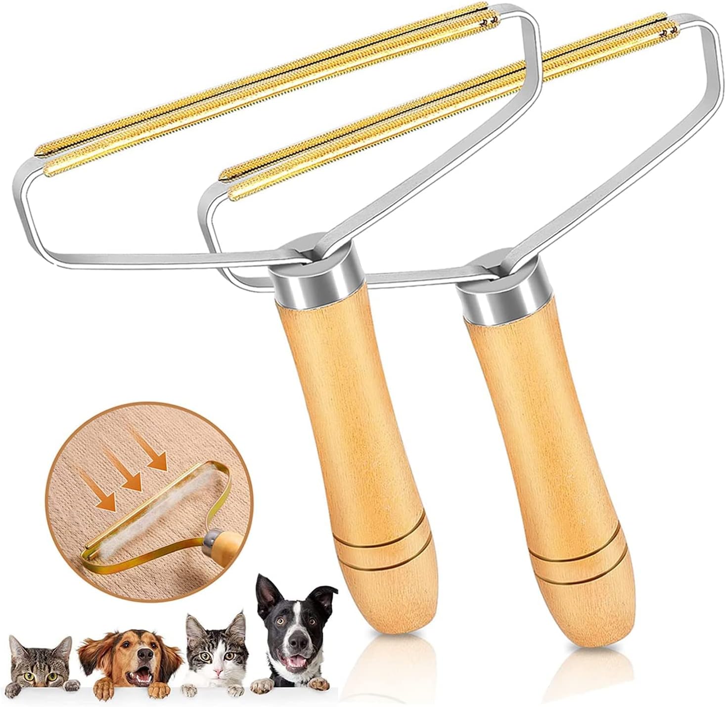 KCHOOH Juego de 4 removedores de Eliminador de Pelusa portátil,Depiladora Manual de Ropa ...