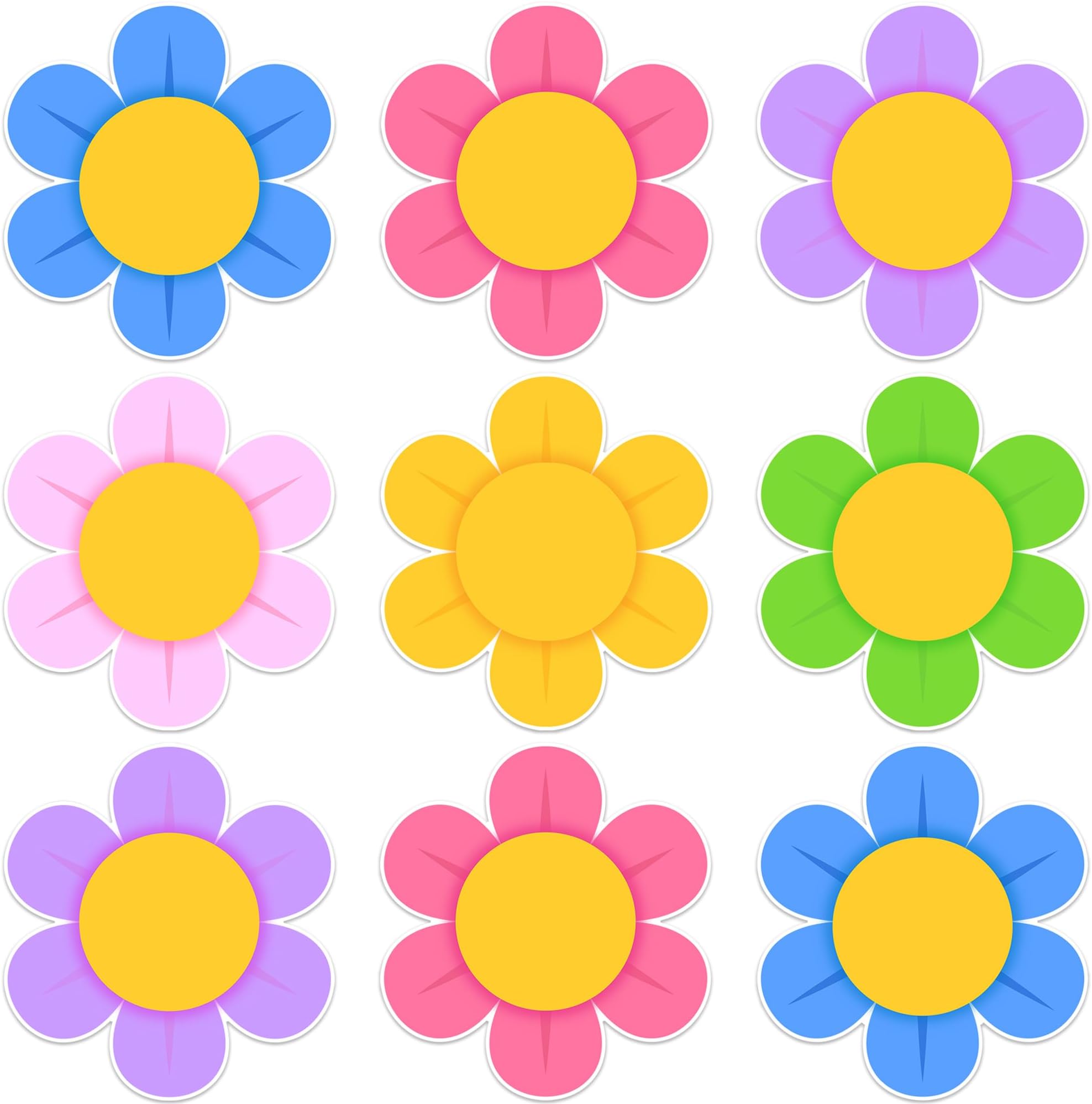 Amazon.com: Wonmon 60 PCS Spring Flower Cutouts for Bulletin Board ...
