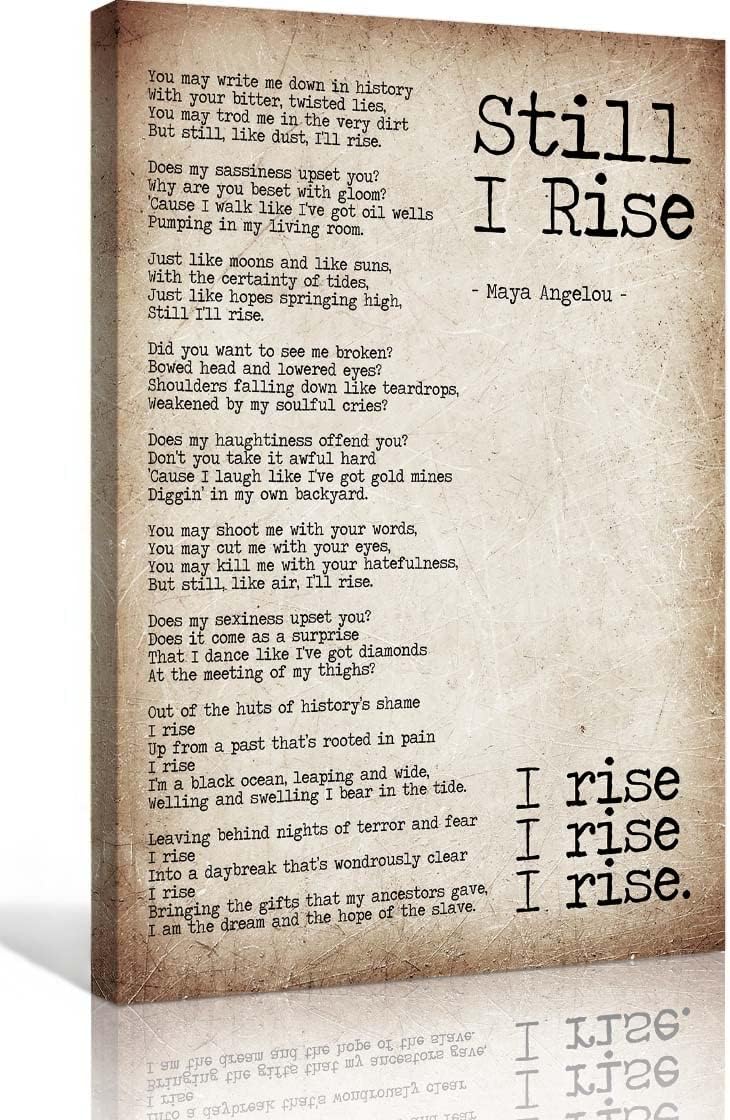 Amazon.com: Maya Angelou Quotes Wall Art Still I Rise Poem Poster ...