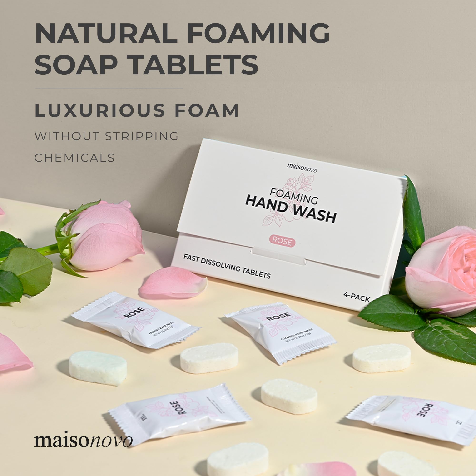 Snapklik.com : 4 Pack Rose Scent Foaming Hand Soap Tablets