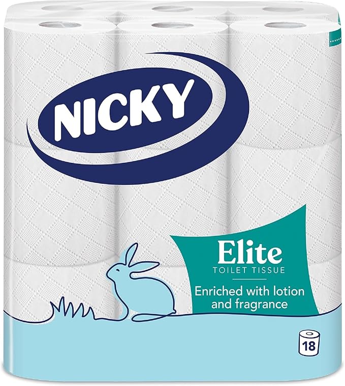 Nicky Elite Scented Toilet Tissue - 18 Rolls of White Toilet Paper, 3 ...