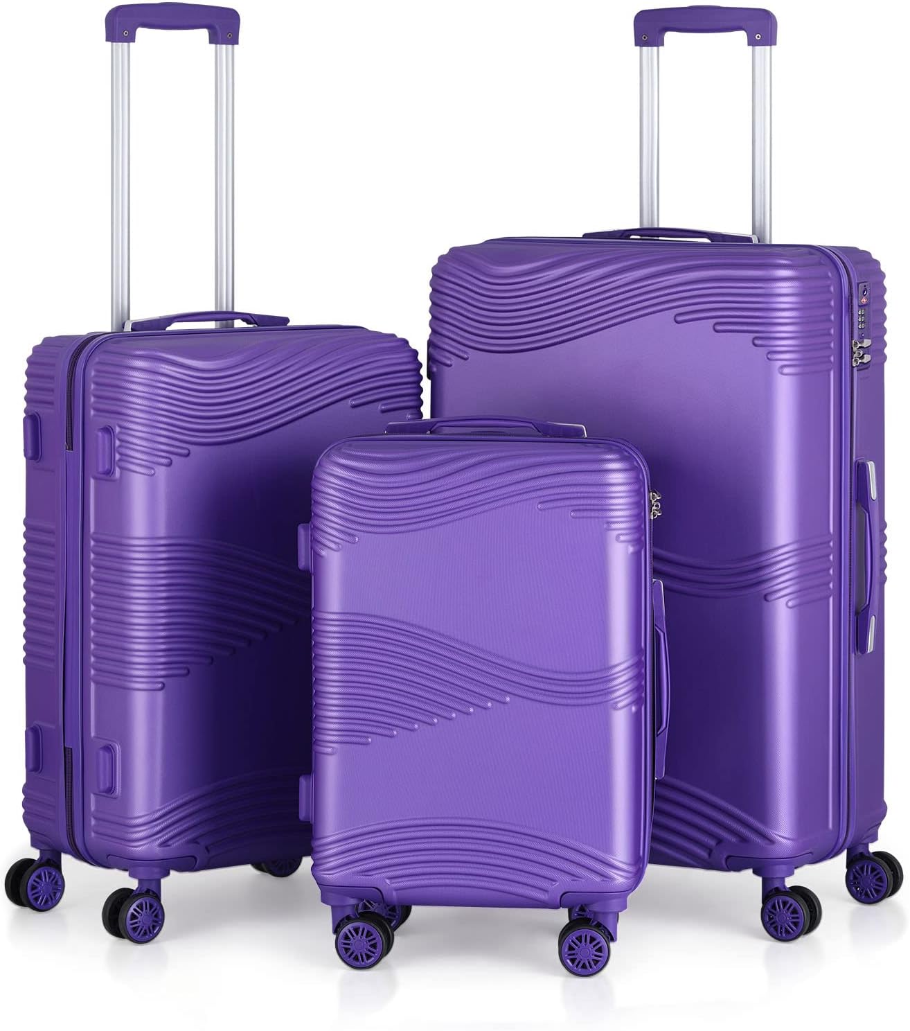 Amazon.com | ETELI 3 Pieces Luggage Set Hard Shell ABS Carry On ...