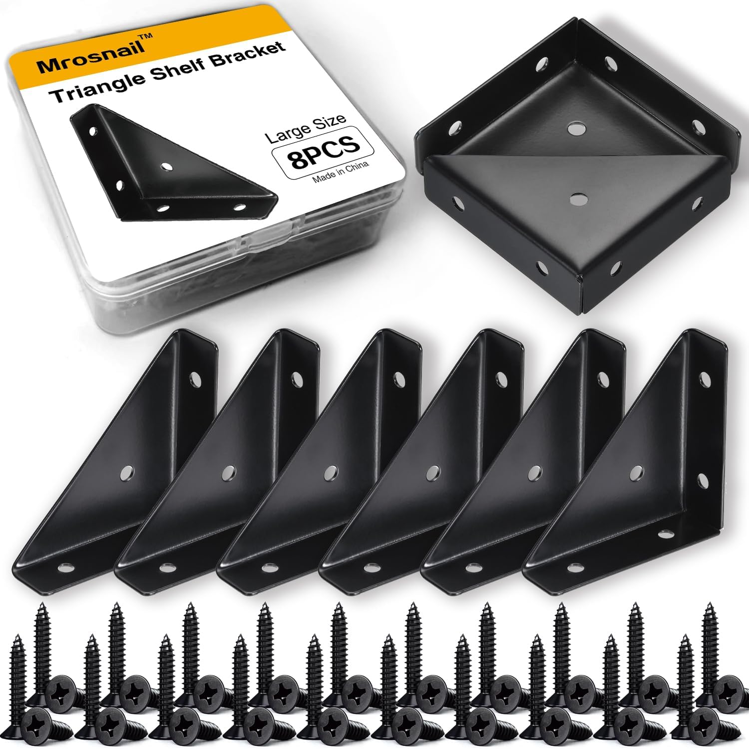 Amazon.com: 10 Pcs Angle Corner Bracket| 2.55 x 2.55'' Black Metal ...