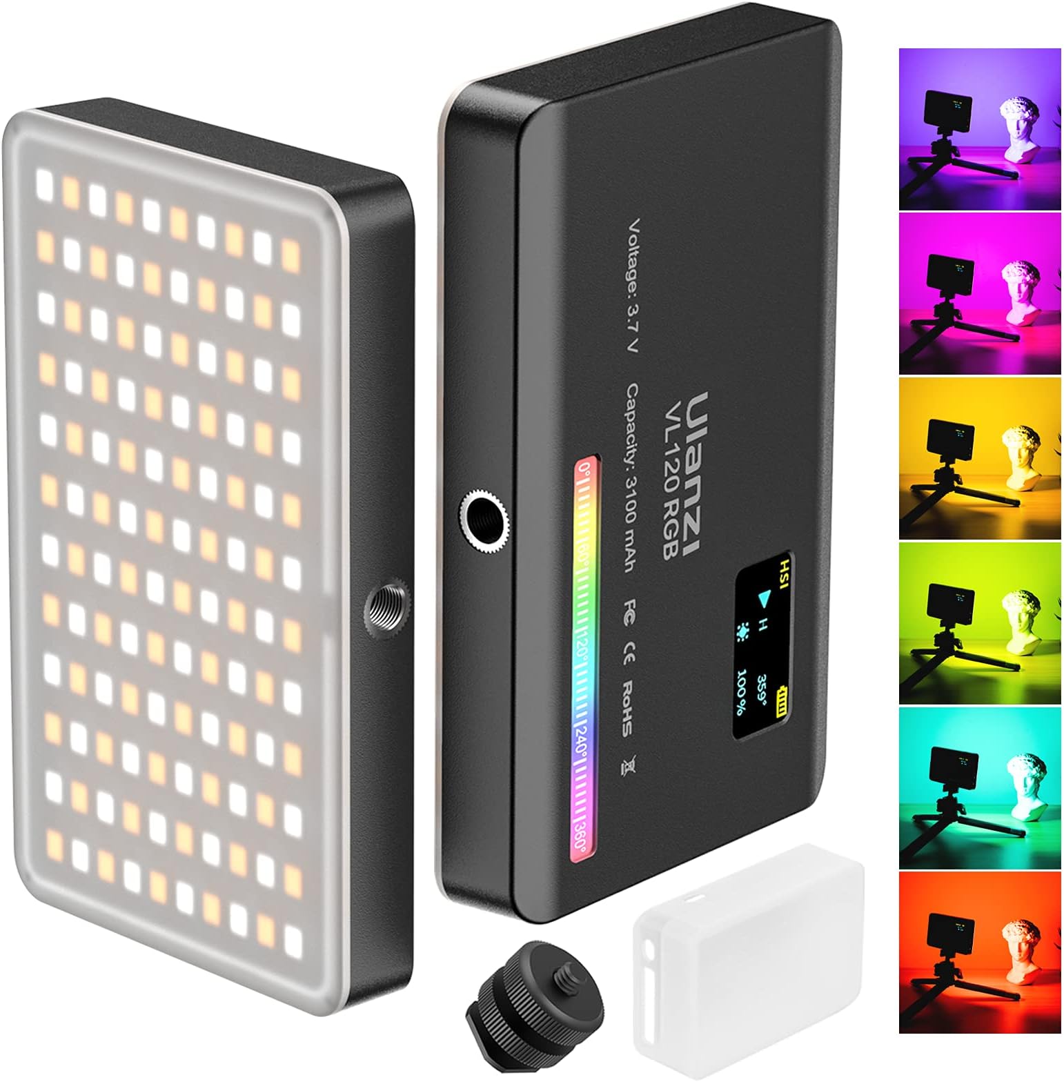 Simpex RGB Pocket LED Light with Built in 4000MAh Rechargeable Battery ...