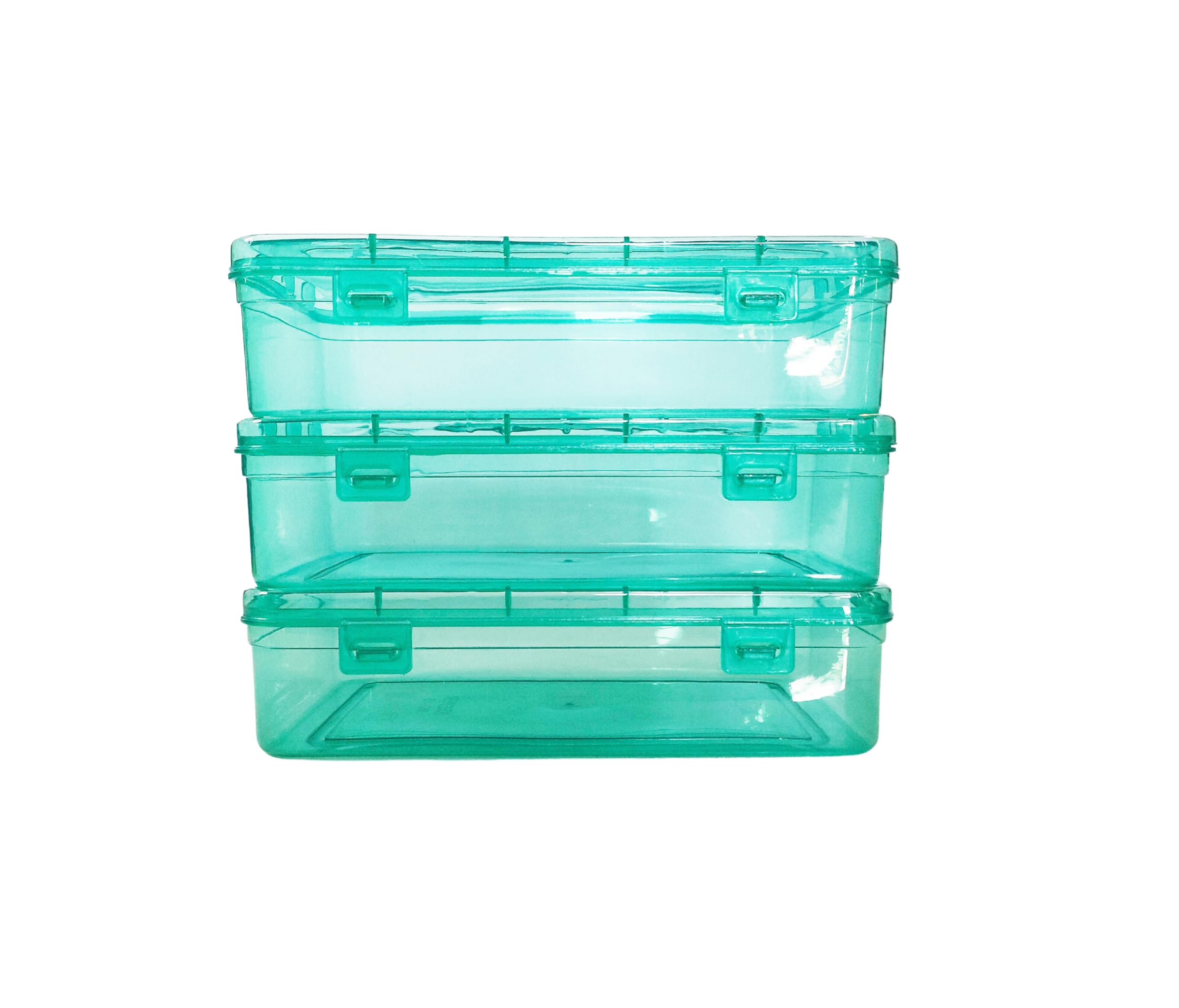 Buy Feliz Green Coloured Plastic Medium Storage Boxes Size 8.5 x 5.5 x ...