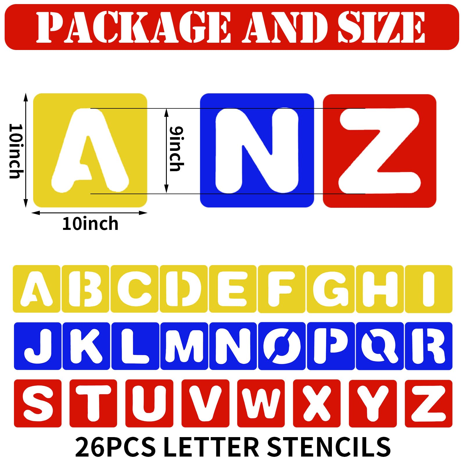 Snapklik.com : TecUnite 26 Pieces Alphabet Stencils Set Plastic Letter ...