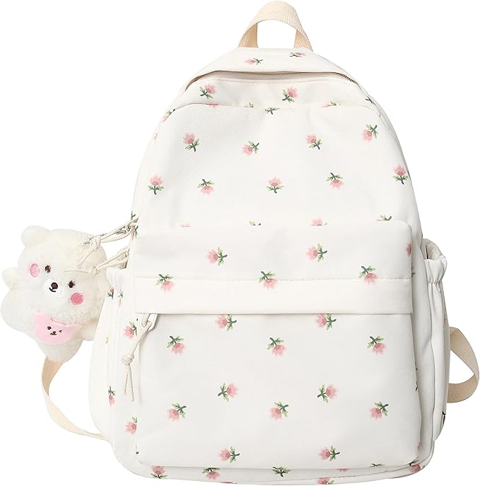ZFOFLIK Small Flower school bag for Teen Girls Kawaii Floral Backpack ...