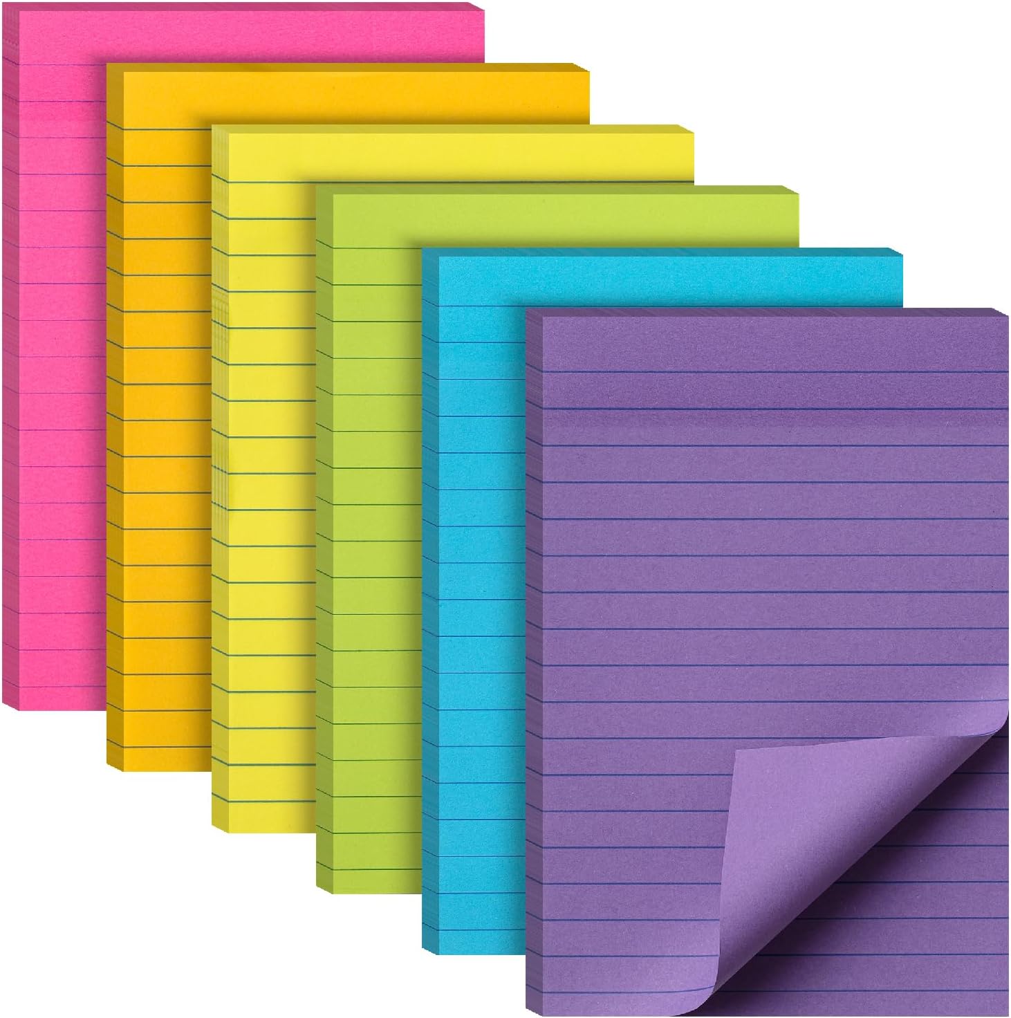 Amazon.com : Mr. Pen Lined Sticky Notes 4x6, 6 Pads, 45 Sheets ...