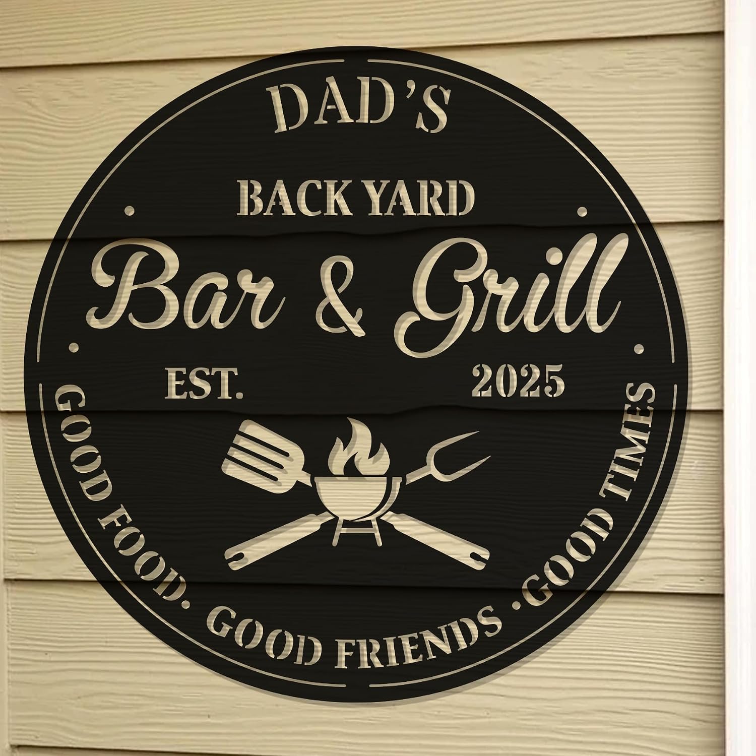 Amazon.com : BBQ Metal Sign – Customized Grill Name Plaque for Outdoor ...