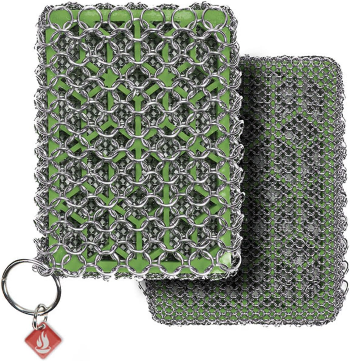 Amazon.com: Knapp Made Combo Chainmail Cast Iron Scrubber with Silicone ...