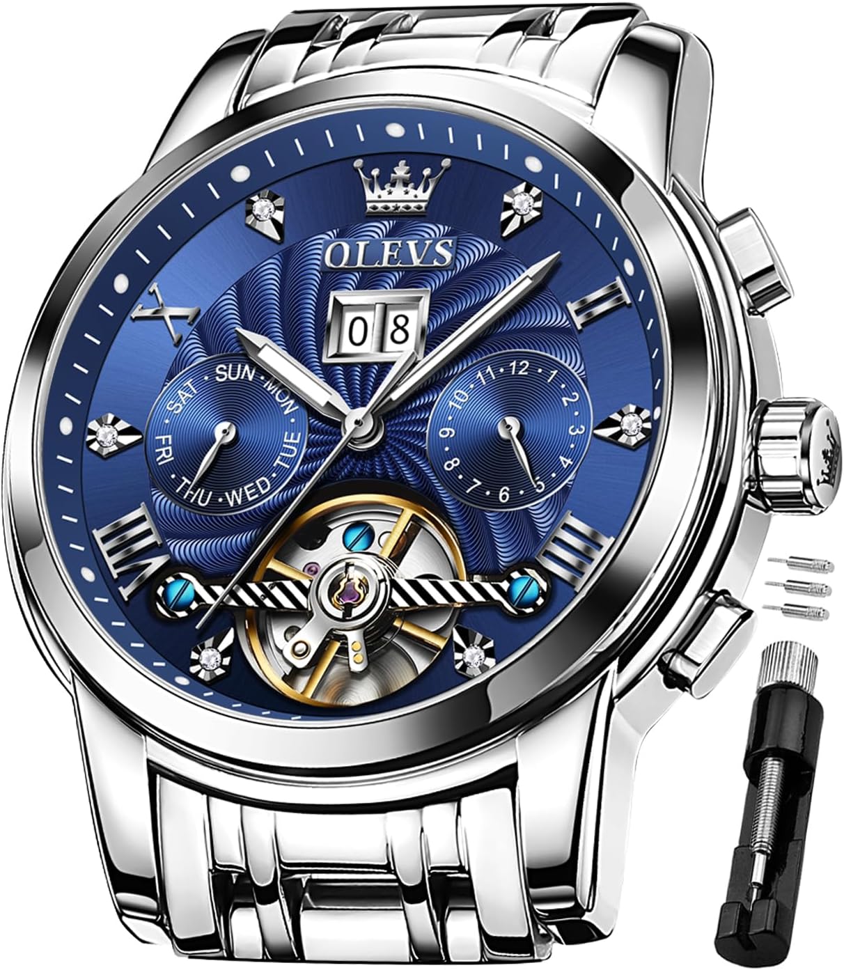 OLEVS Reloj Automático para Hombres Reloj Mecánico Esqueleto de ...