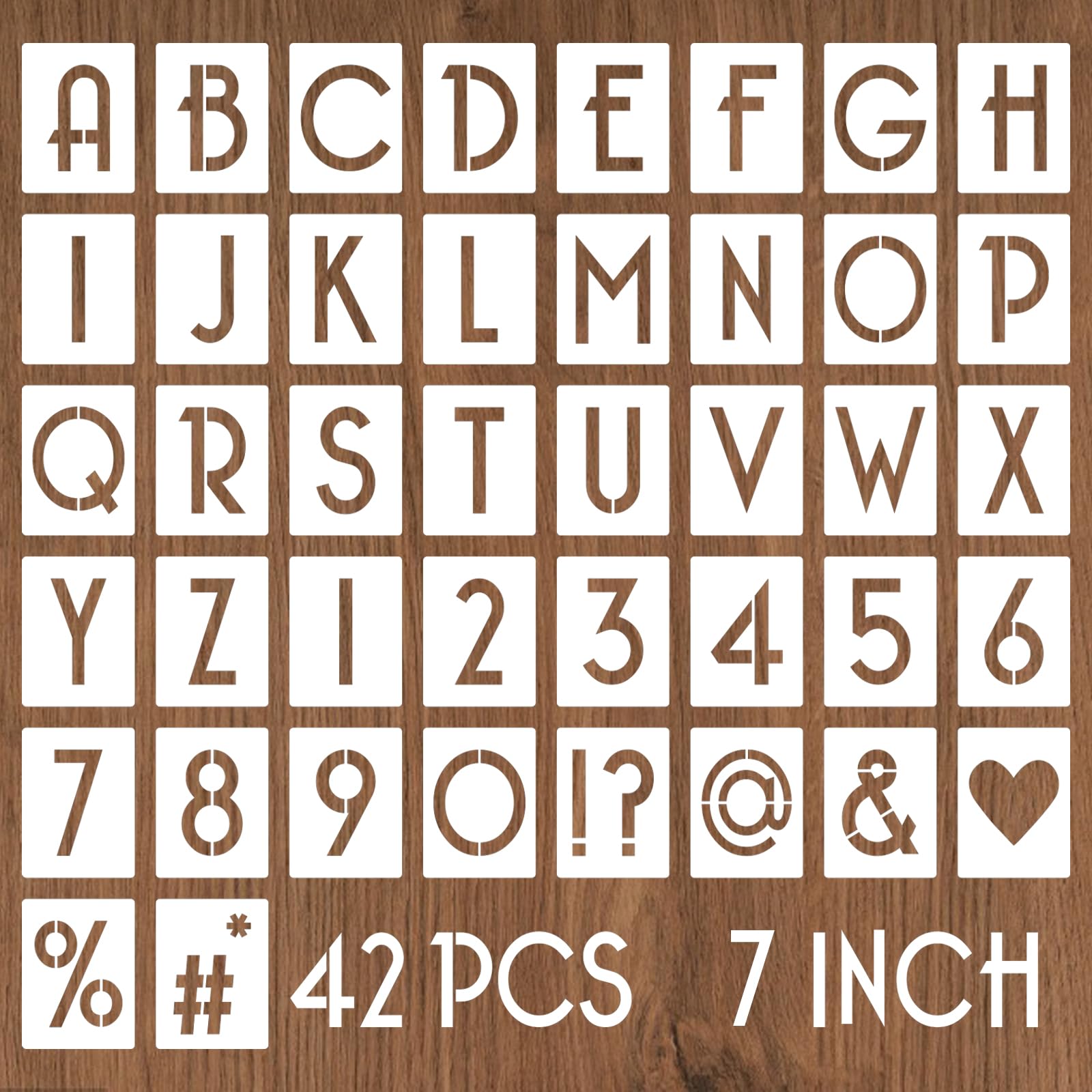 Snapklik.com : 7 Inch Letter Stencils And Numbers, 42 Pcs Alphabet ...