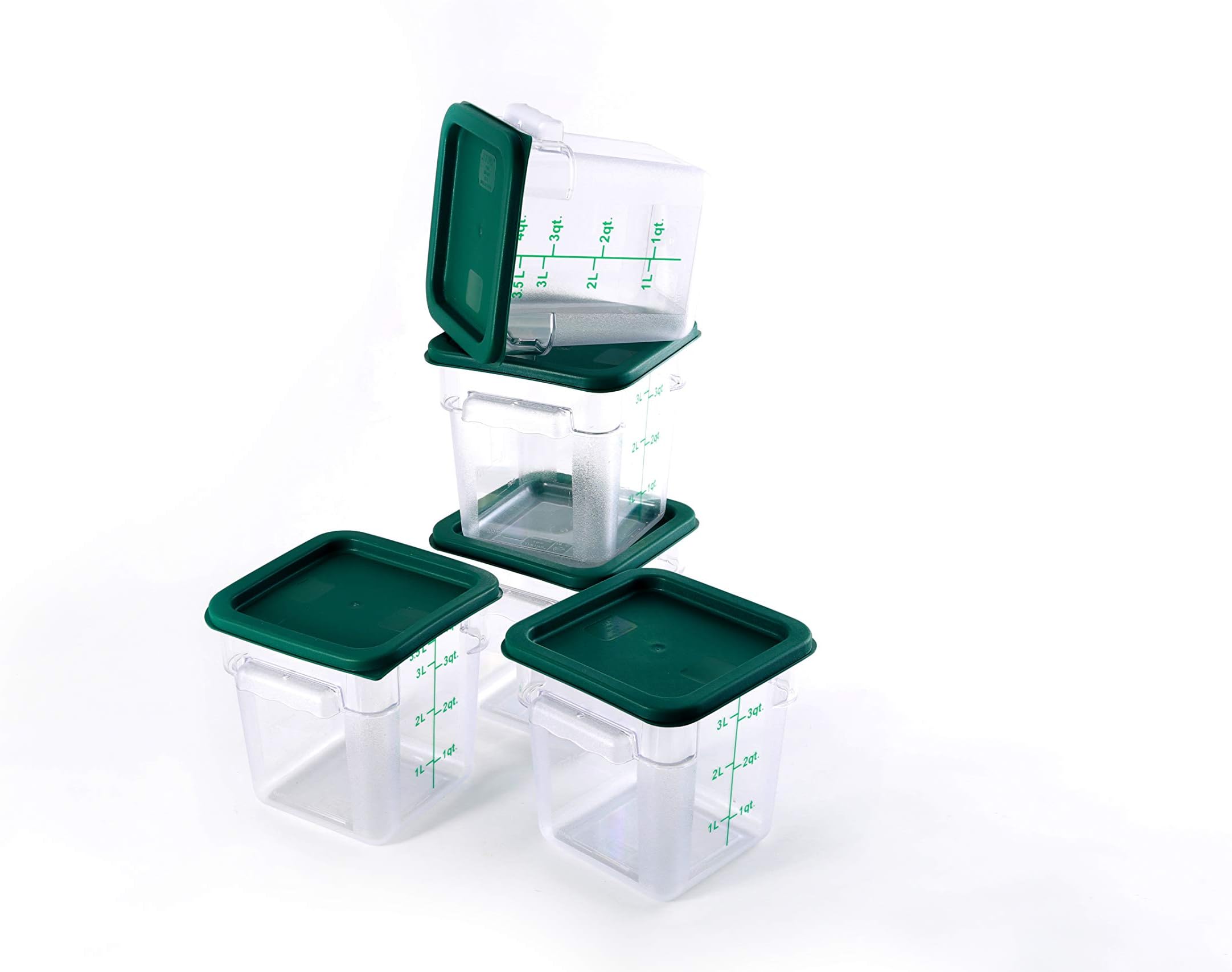 Amazon.com: Hakka 4 Qt Commercial Grade Square Food Storage Containers ...