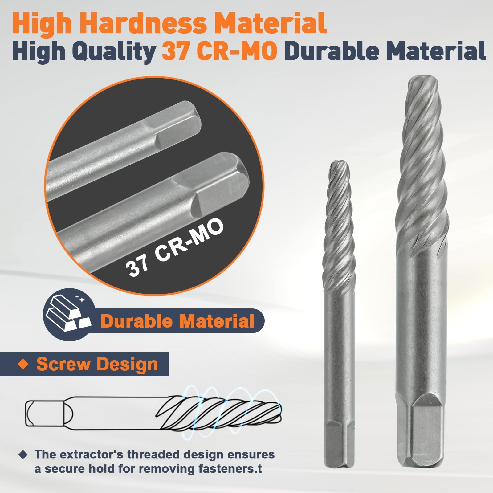 Snapklik.com : Spiral Screw Extractor Set, 37# CR-MO Easy Out Stripped ...