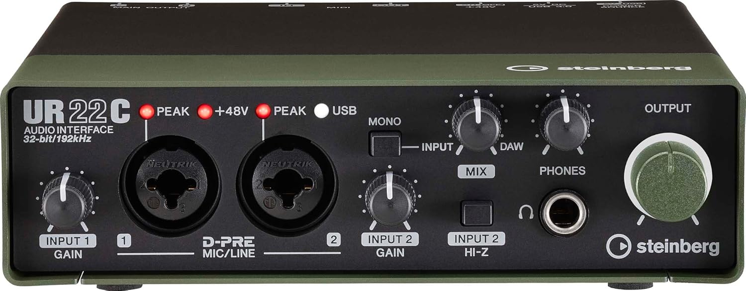 Steinberg UR22C USB 3.0 Audio Interface with Cubase AI, Cubasis LE and Steinberg Plus Software ...