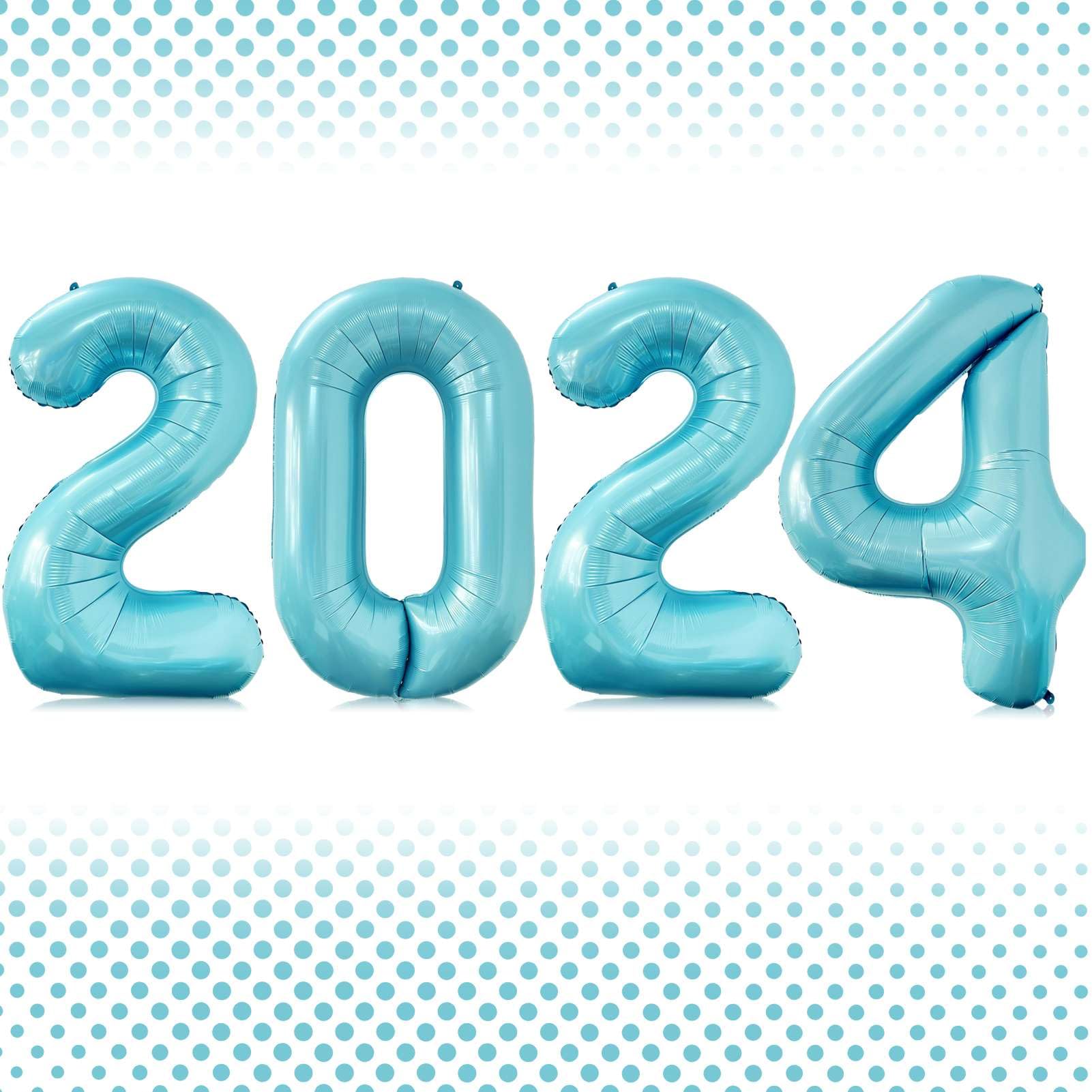 Amazon.com: 40 Inch Baby Blue Number 2024 Balloon Big Large Size Giant ...