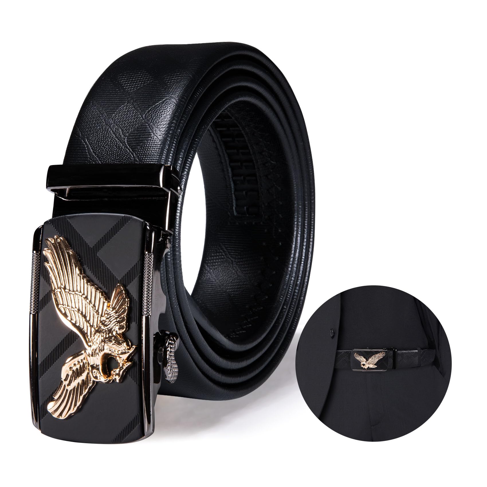 Snapklik.com : Mens Designer Belt Business Eagle Ratchet Buckle ...