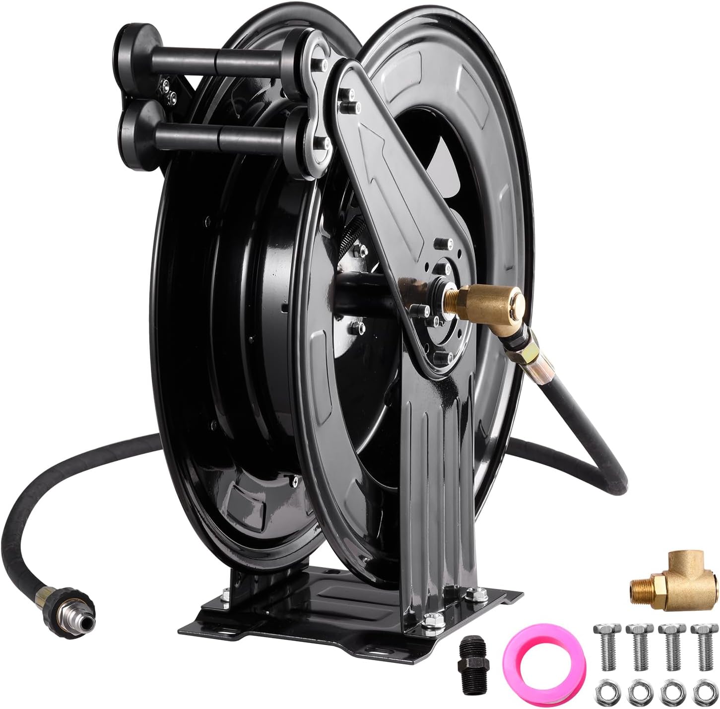 Amazon.com : Pressure Washer Hose Reel,Steel Double Arm 3/8" X 50 FT ...