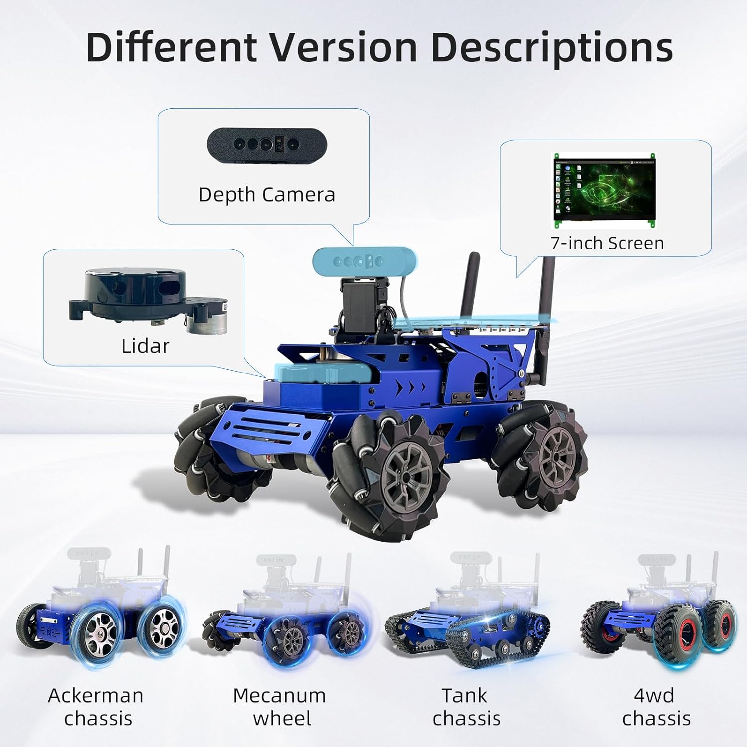 XiaoR Geek ROS2 Smart Robotic Kit XR Hunter-Mecanum (Model ROS2 NANO ...