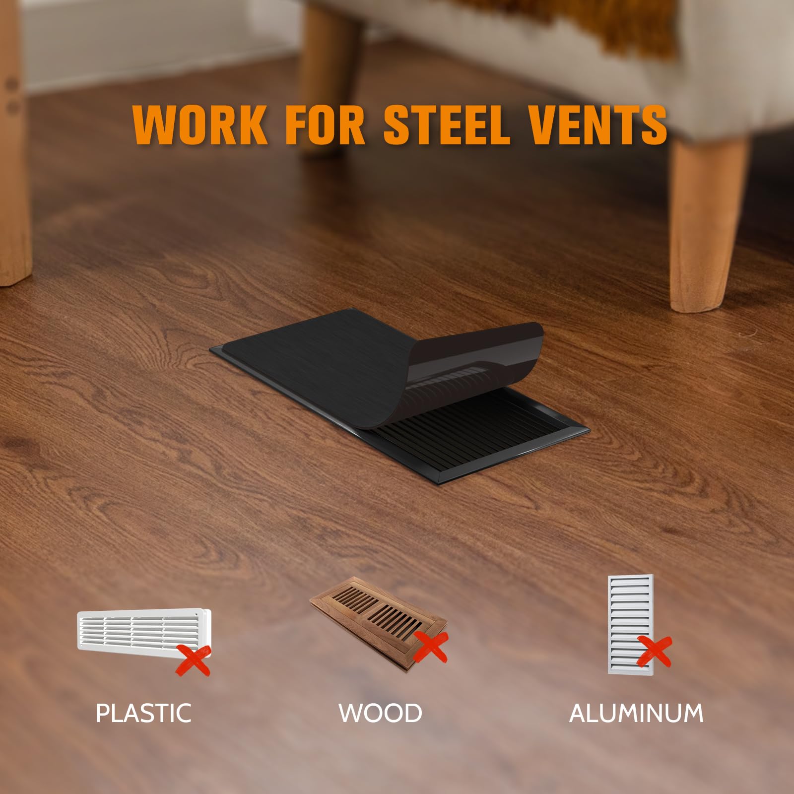 Snapklik.com : 2 Pack Strong Magnetic Vent Covers 5.5”x12” Metallic ...