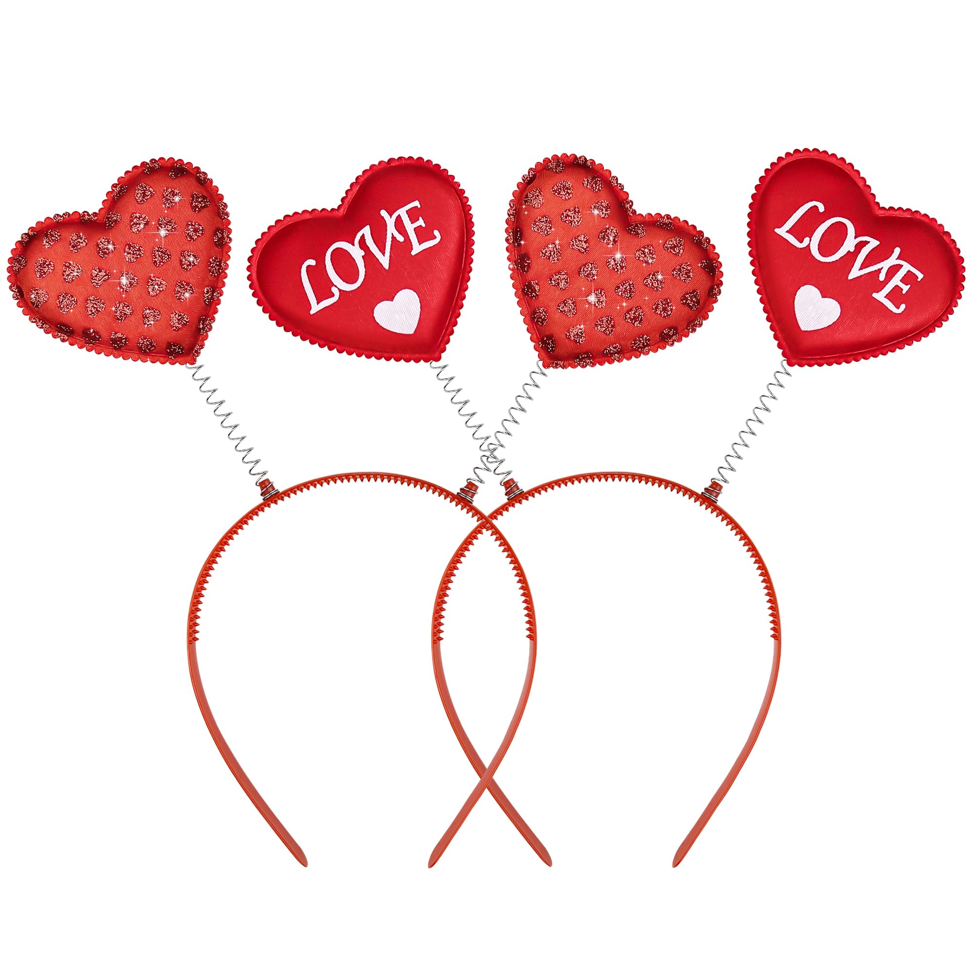 Amazon.com : MDDRUIQI Valentines Headband - 2 Pack Heart Headband ...