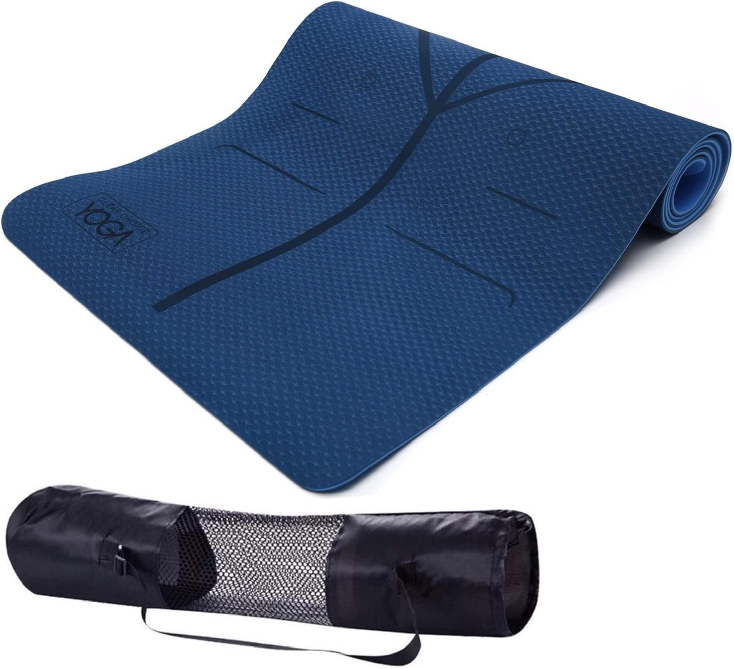 Clear Choice Yoga Mat for Women and Men with Carry Bag and Strap, TPE ...