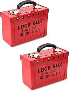 QWORK Red Portable Group Lock Box with 12 Padlock Capacity - Enhance ...