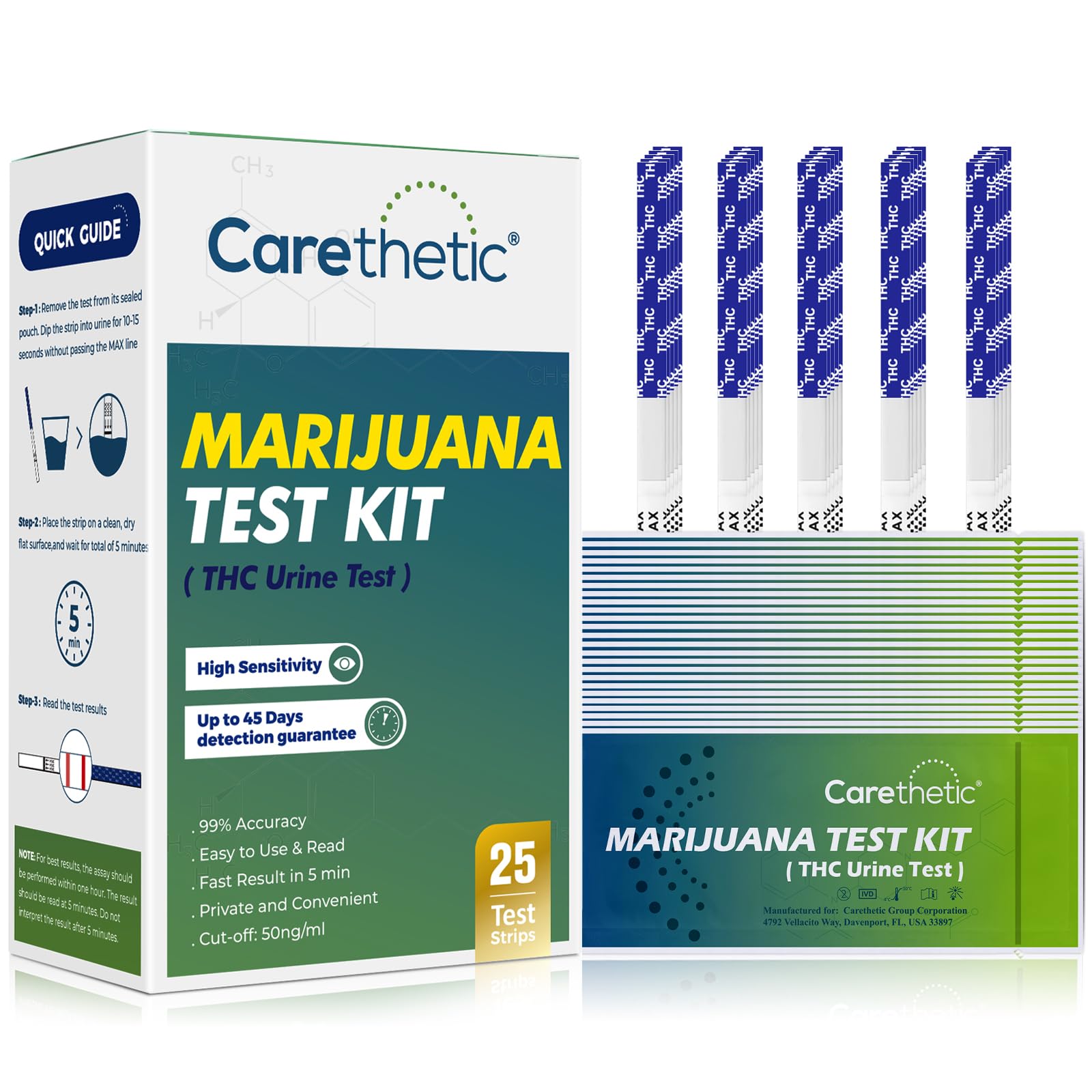 Amazon.com: Marijuana Drug Test Kit for Home Use - Carethetic Highly ...