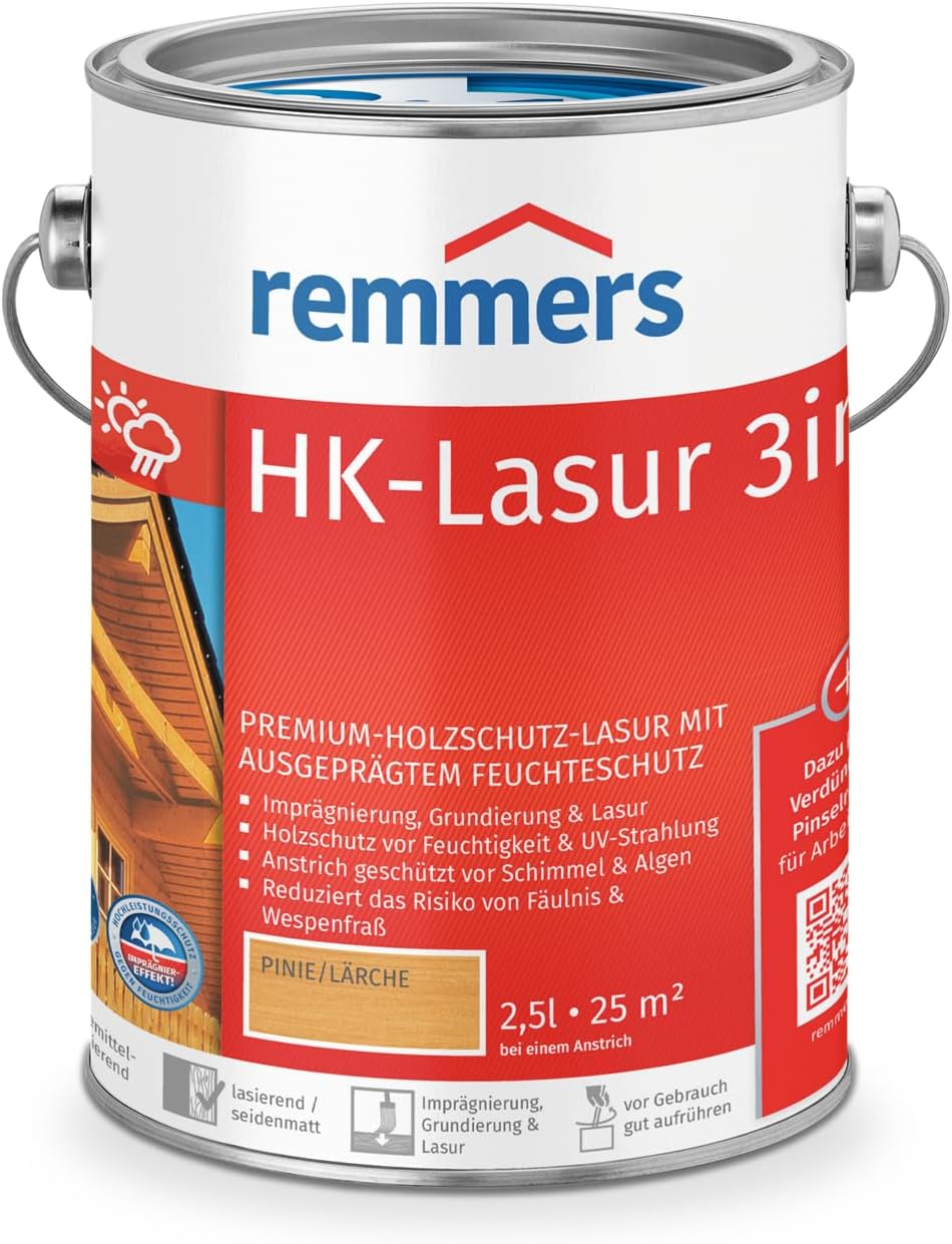 Remmers HK-Lasur 3in1 pinie/lärche, 2,5 Liter, Holzlasur aussen ...