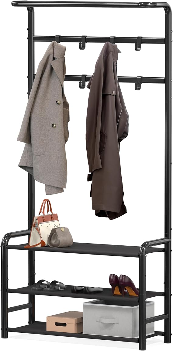 Amazon.com: Simple Houseware Coat Rack with Storage Shelf, Freestanding ...