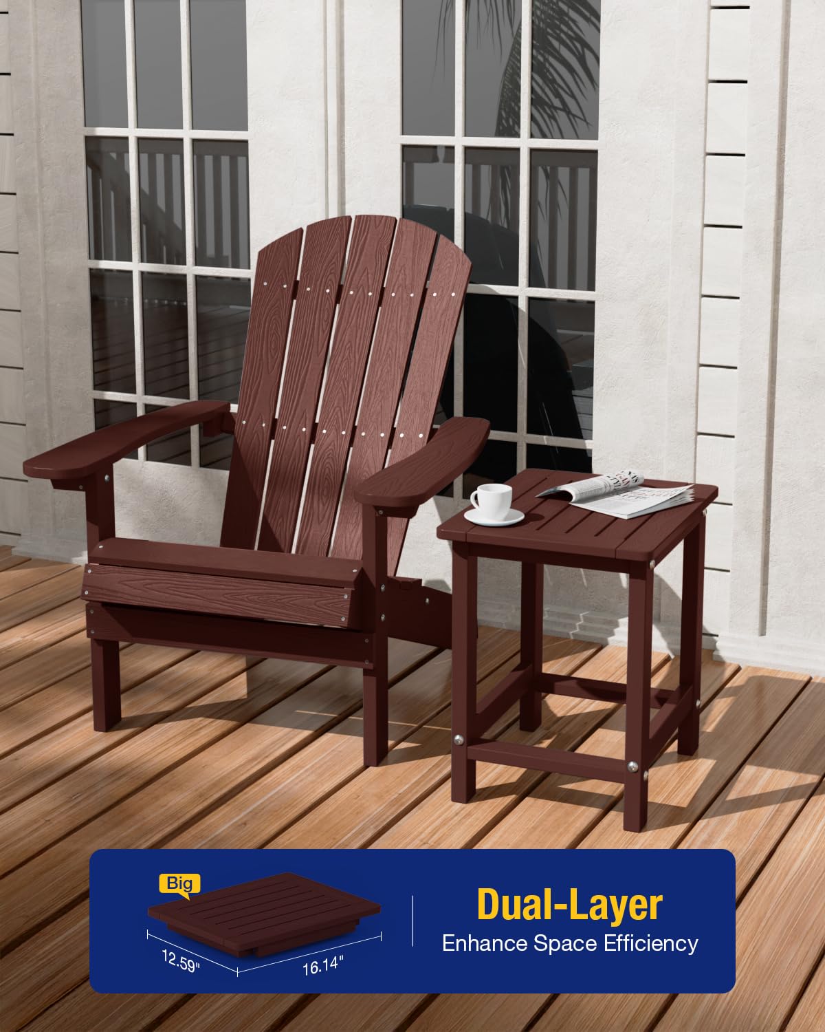 Snapklik.com : YEFU Outdoor Side Table For Patio: HIPS Plastic Square ...