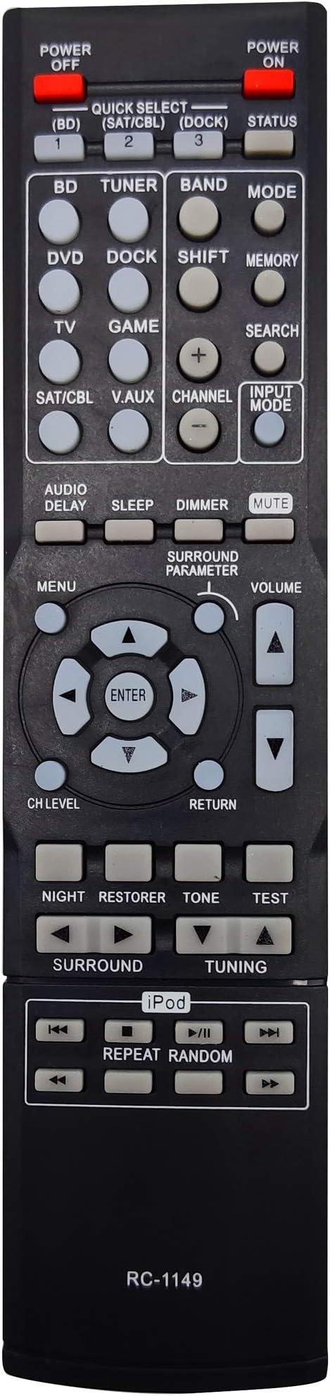 INTECHING RC-1149 AV Receiver Remote Control for Denon AVR-391, DHT ...