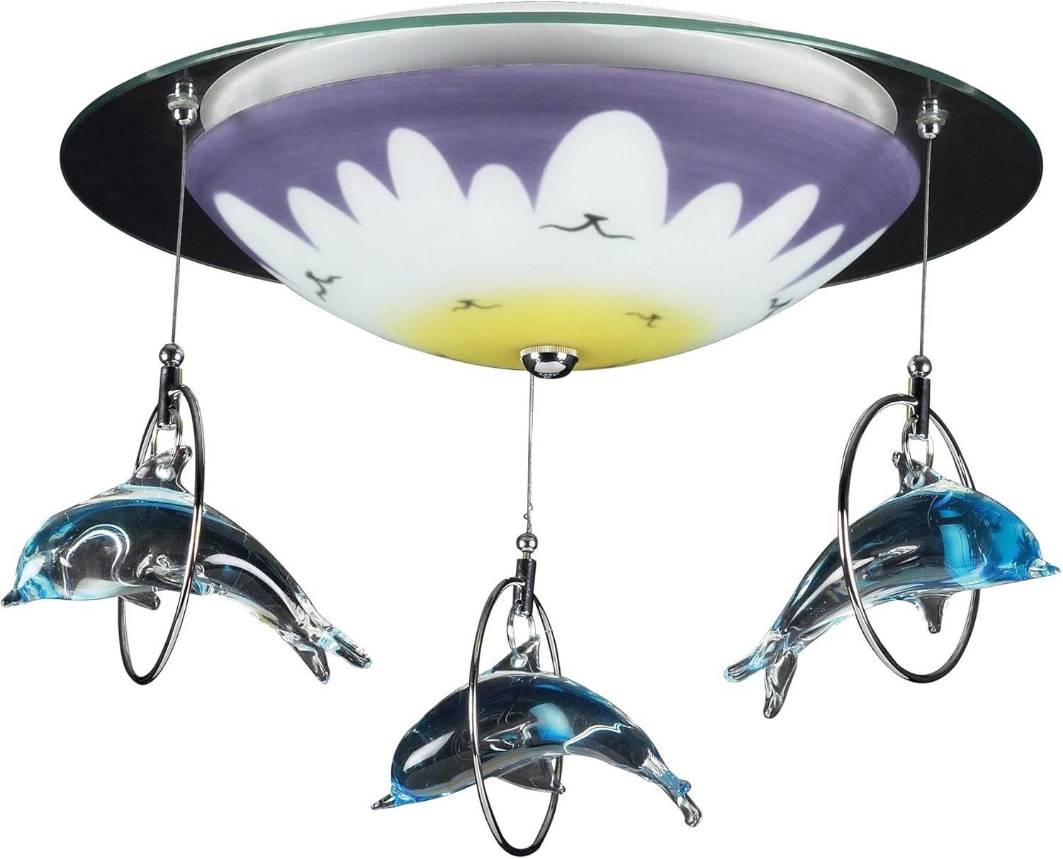 Dolphin Splash 16" Wide Ceiling Light Fixture - Ceiling Pendant ...