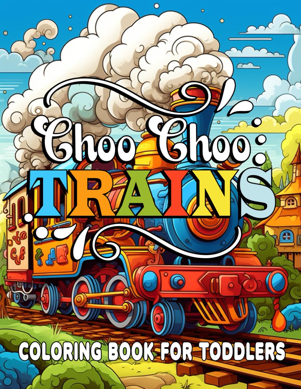 Choo Choo TRAINS Coloring Book for Toddlers : All Aboard for a Creative ...