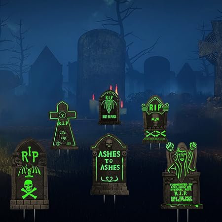 Amazon.com : 6 Pieces Halloween Decorations Yard Signs Stakes ...