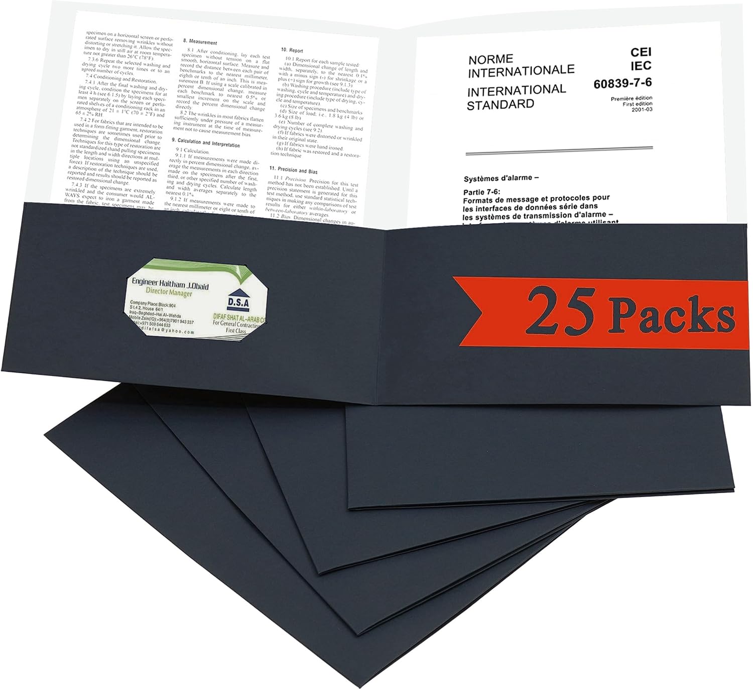 Amazon.com : Zzrywuty 25 Packs 2 Pocket File Folders with Business Card ...