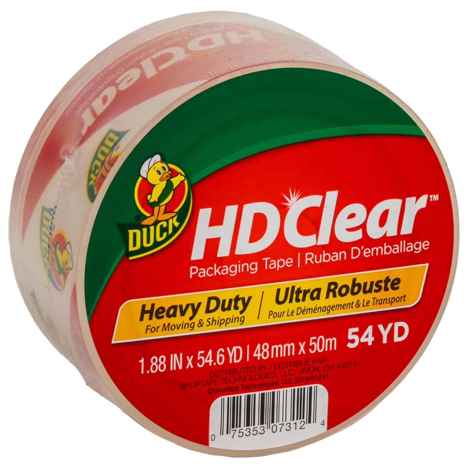 Amazon.com : Duck HD Clear Packing Tape - 1 Roll of Heavy Duty Shipping ...