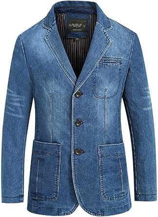 Men's Classic Denim Cotton Loose Coats Business Coat Cowboy Casual ...