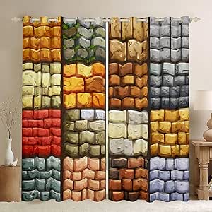 Amazon.com: Pixelated Themed Games Window Curtain,Miner Video Games ...