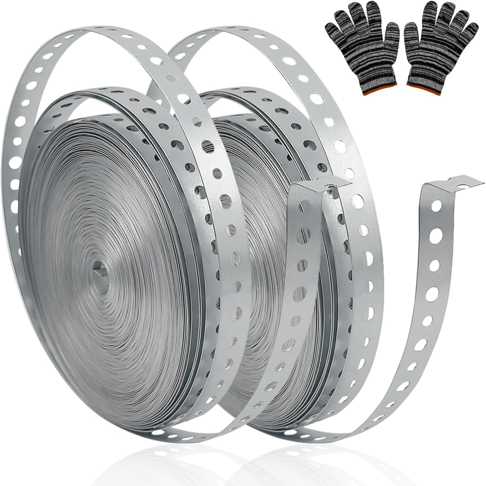 Aiwaiufu Galvanized Pipe Hanger Strap with Holes, 3/4 Inch x 100ft Thin ...