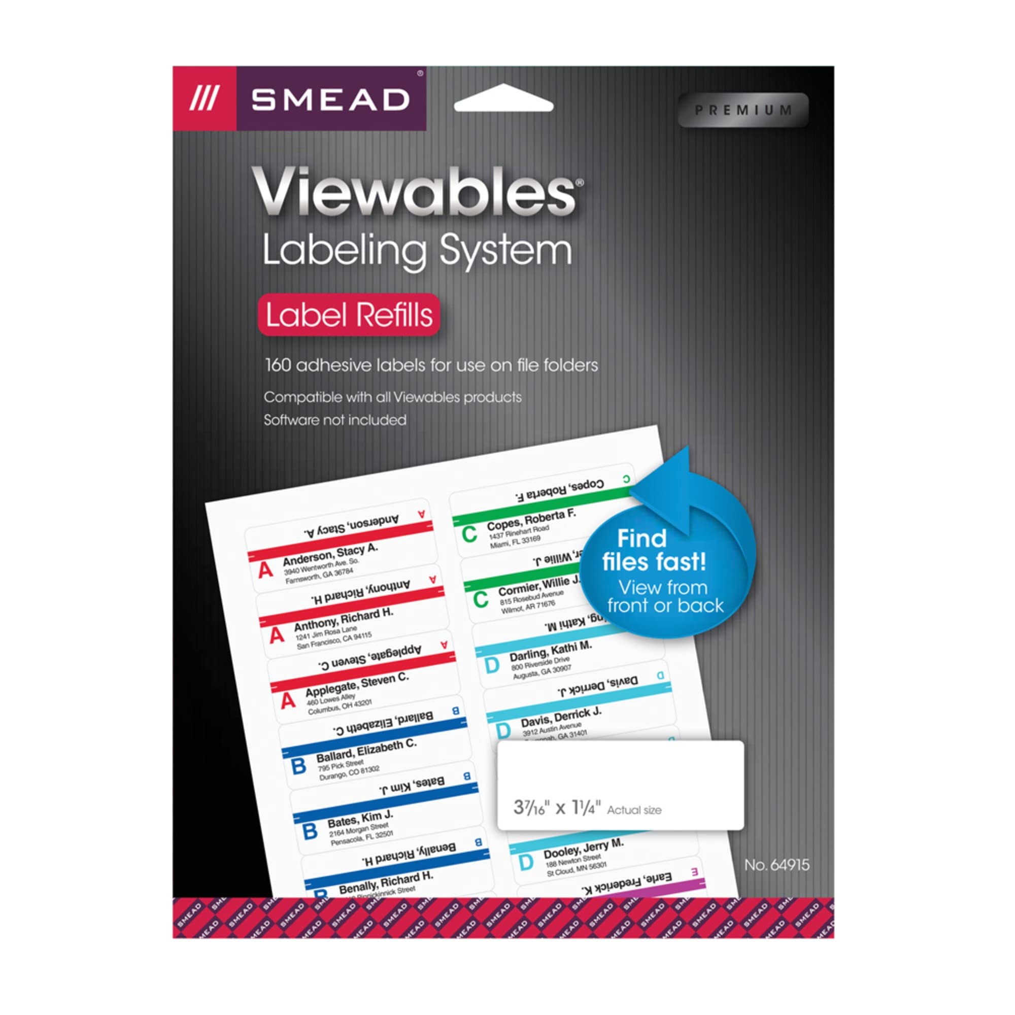 Snapklik.com : Smead Viewables Color Labeling System Refill Pack, 3 7/ ...